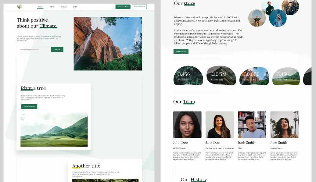 Download Free Nature Landing Page Figma Template - Free Figma