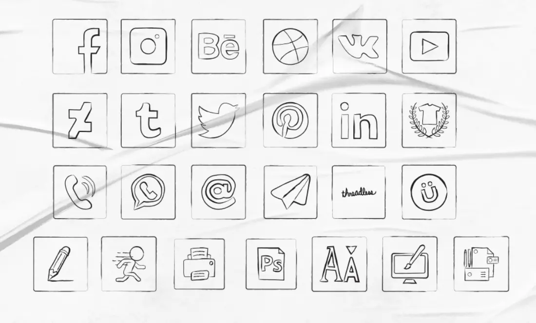 Download Free 25 Hand Drawn Vector Icons - Free Vector Icons, Web Icons