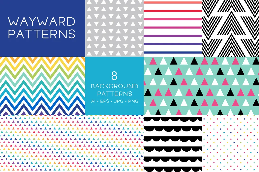 Download Free 8 Vector Geometric Background Patterns - Free Vector Patterns