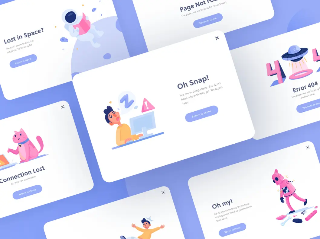 Download Free Cute Empty State Illustrations Pack Figma - Free Figma