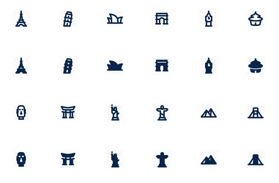 Download Free 30 World Landmarks Figma (2 Styles) - Free Figma