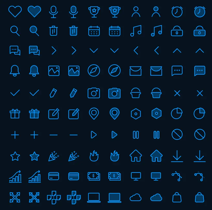 Download Free 100 Unique UI Icons Figma - Free Figma, Web Icons