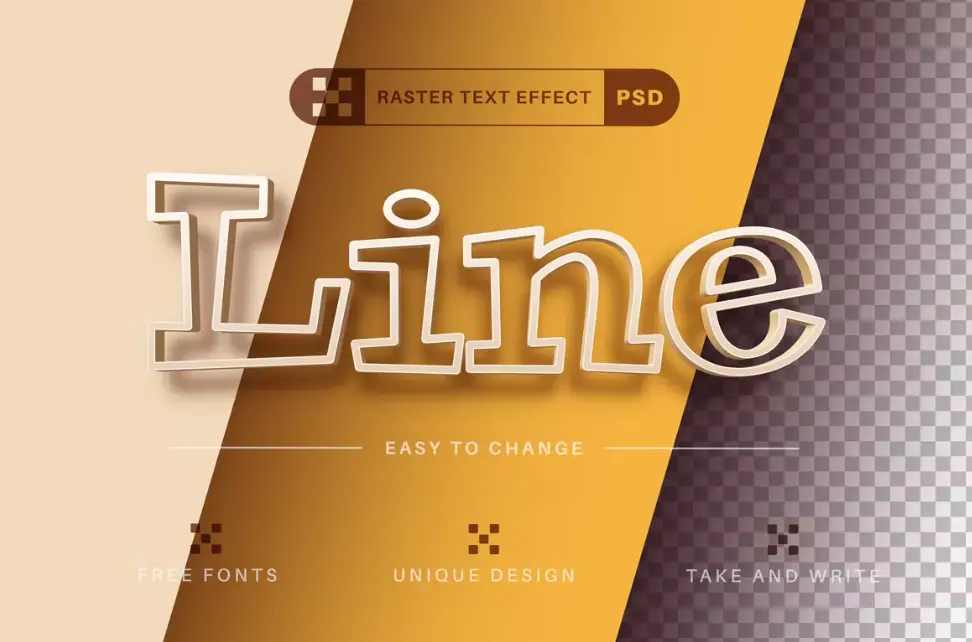 Download Free Editable Outline Text Style - Free Other PSD