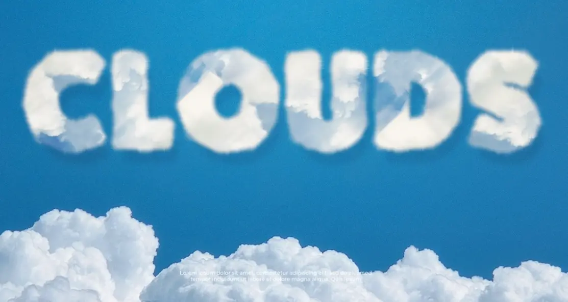 Download Free Cloud Photoshop Text Effect - Free Other PSD