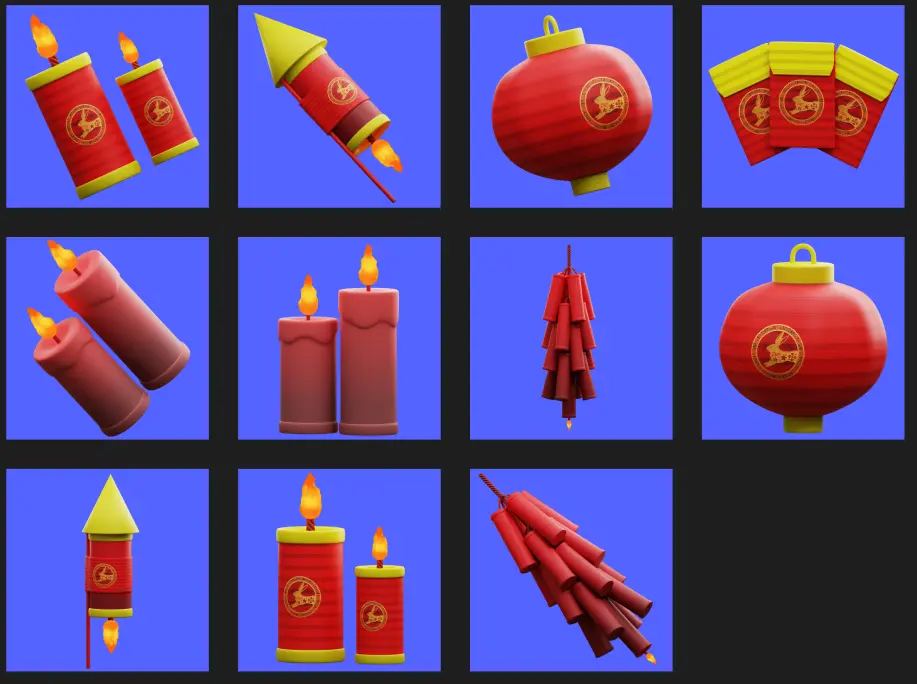 Download Free Chinese New Year (Lunar Year) 3D Icons Figma - Free Figma