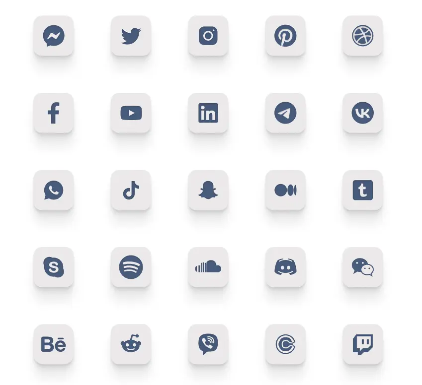 Download Free 24 Minimal Flat Social Icons Figma - Free Figma, Social Icons