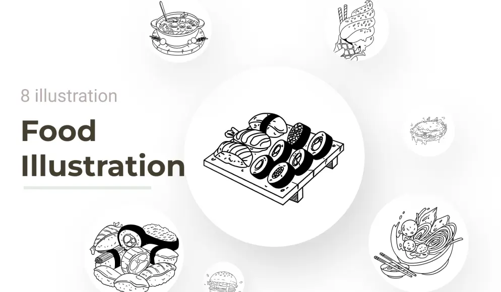 Download Free 8 Minimal Food Illustrations - Free Figma, Food Icons