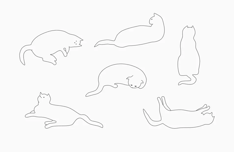 Download Free Minimal Cat Illustrations Figma - Free Figma, Vector Animals