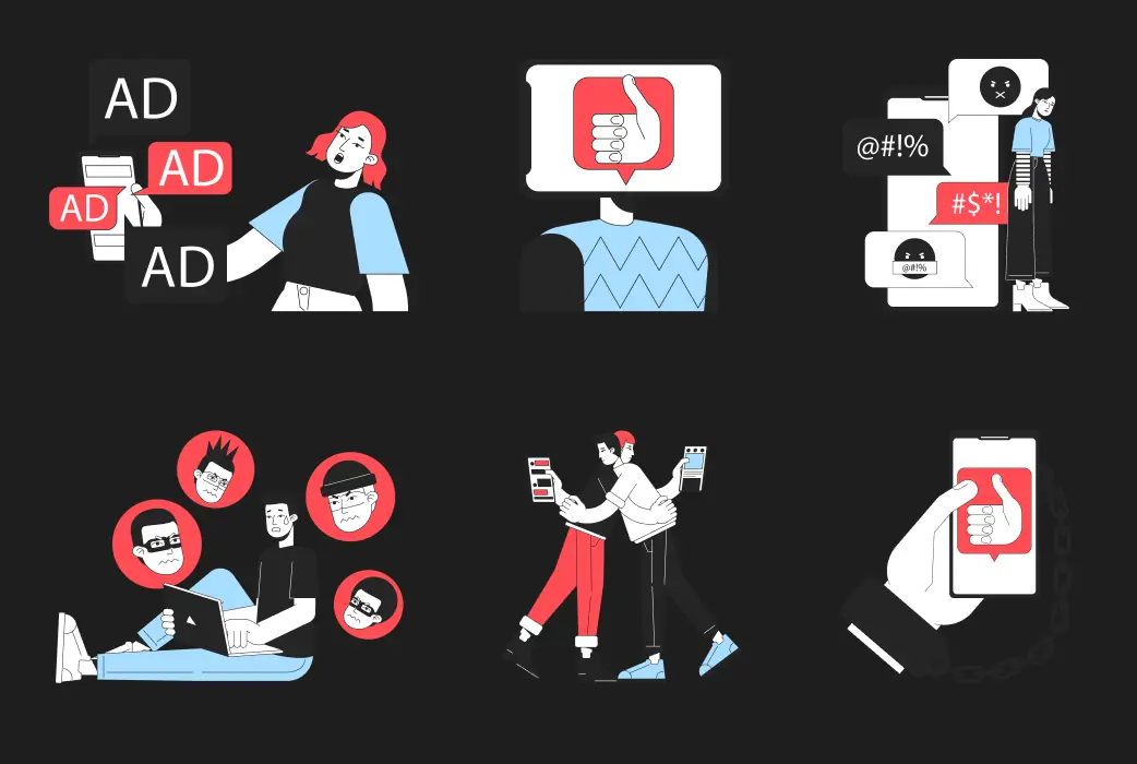 Download Free Modern Social Media Issues Figma Illustrations - Free Figma