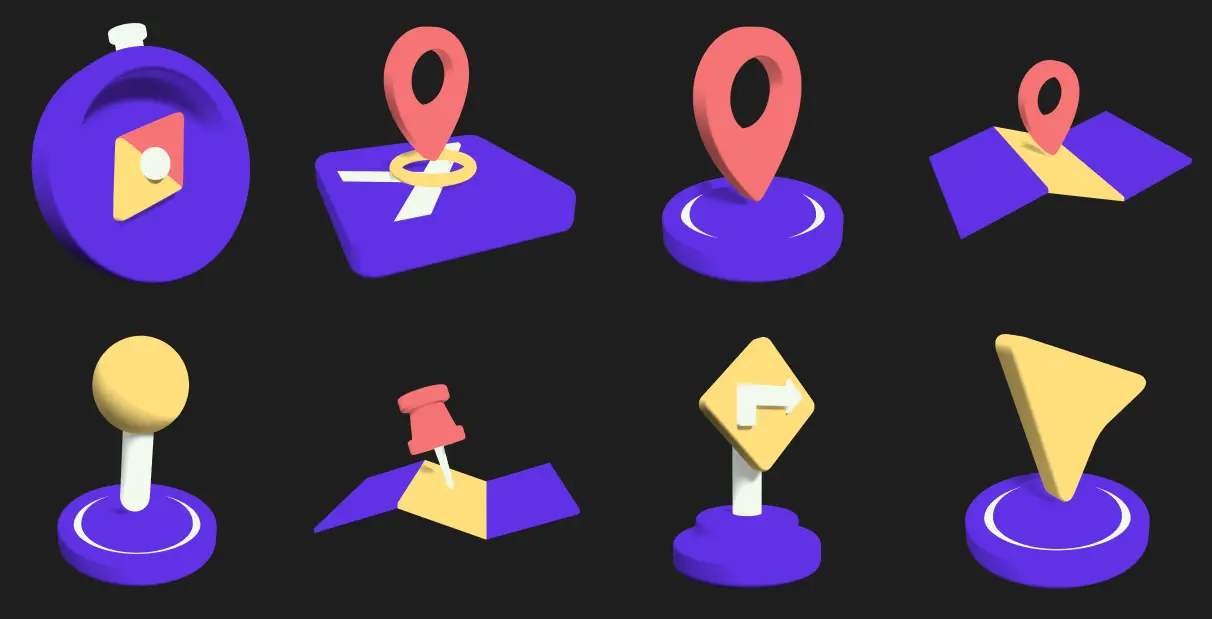 Download Free 3D Navigation Icons Figma - Free Figma
