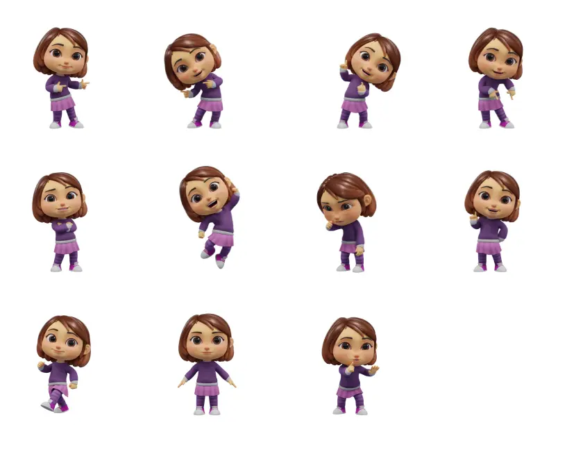 Download Free Back to School 3D Girl Character (13 Poses) Figma - Free ...