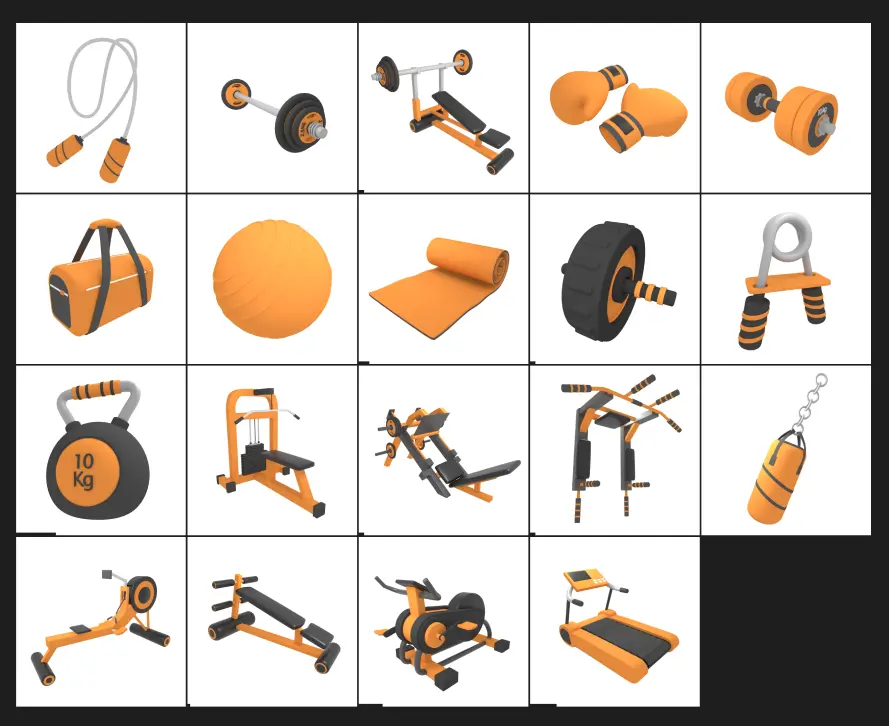Download Free 13 GYM 3D Icons Figma - Free Figma