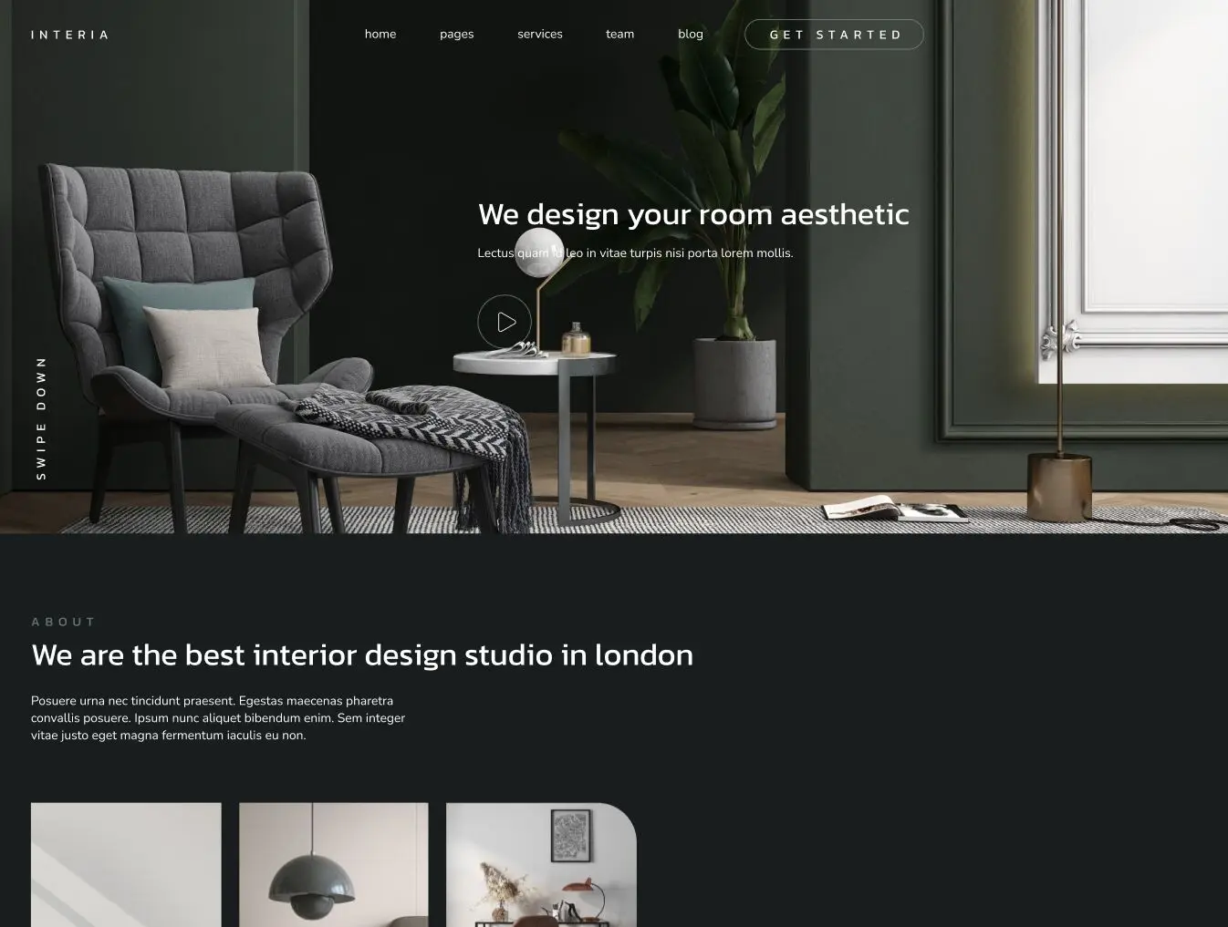 Download Free Interior Design Landing Page - Free UI Elements