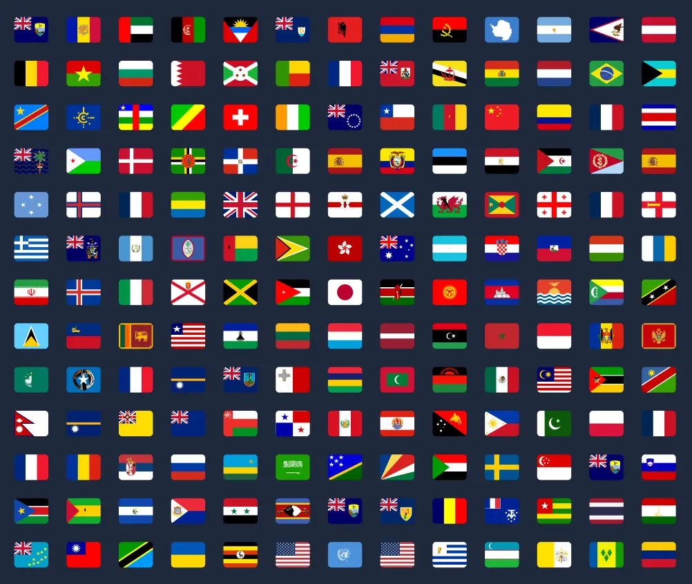 Download Free Unique Country Flag Icons Pack (4 Styles) - Free Figma