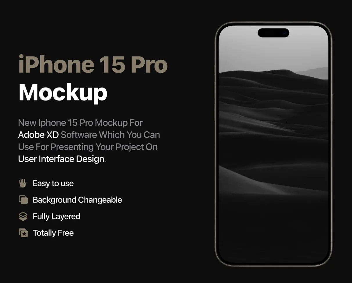 Download Free iPhone 15 Pro Mockup Adobe XD - Free Mockups