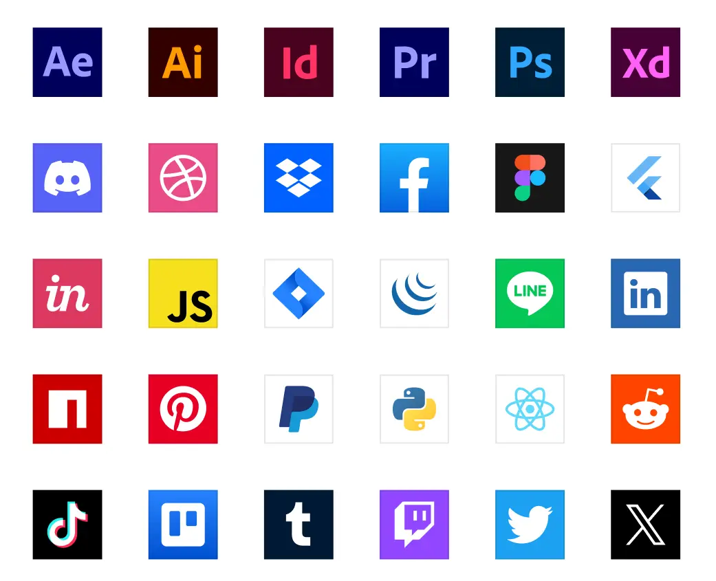 Download Free Social Media & Tech Software Logos/Icons Figma - Free Figma, Social Icons