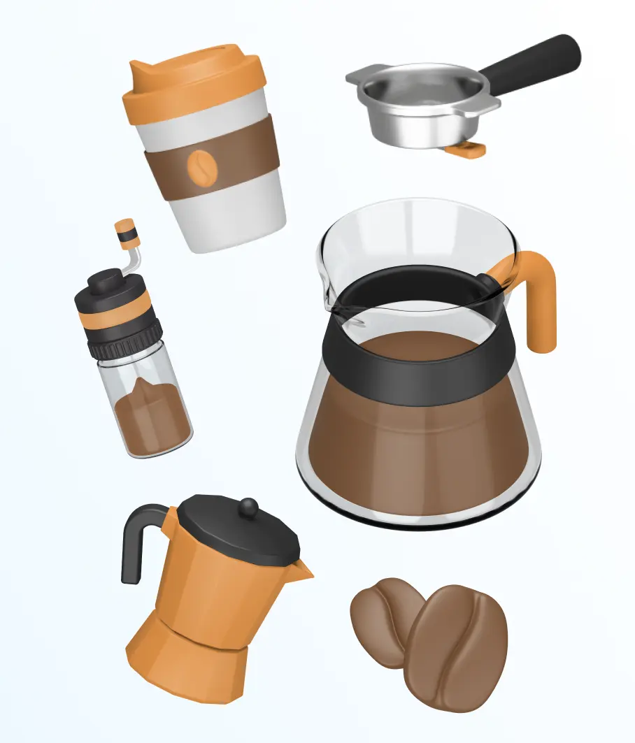 Download Free 10+ Coffee Shop 3D Icons Figma - Free Figma, Food Icons