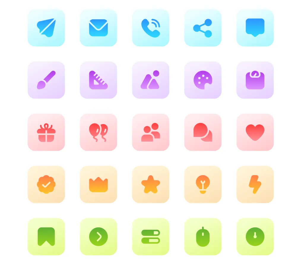 25 Free Classic Gradient Icons Figma - TitanUI