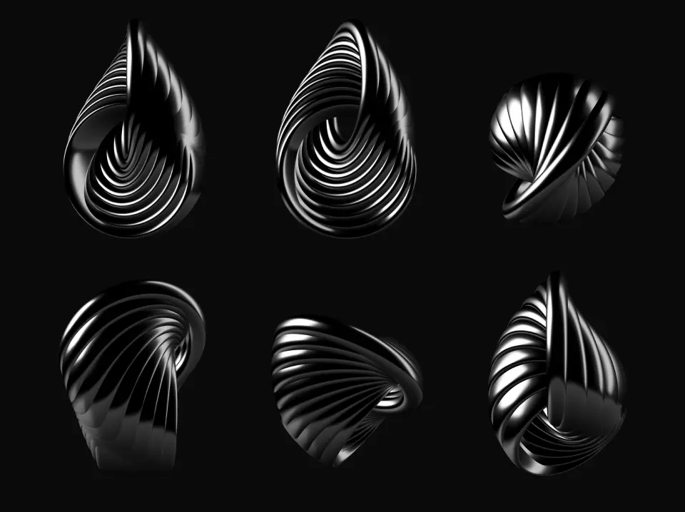 Download Free 3D Glossy Spiral Shapes Figma - Free Figma