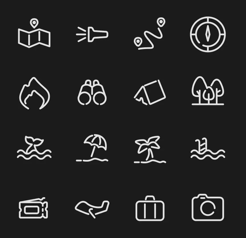 Download Free 16 Travel Line Icons Figma - Free Figma