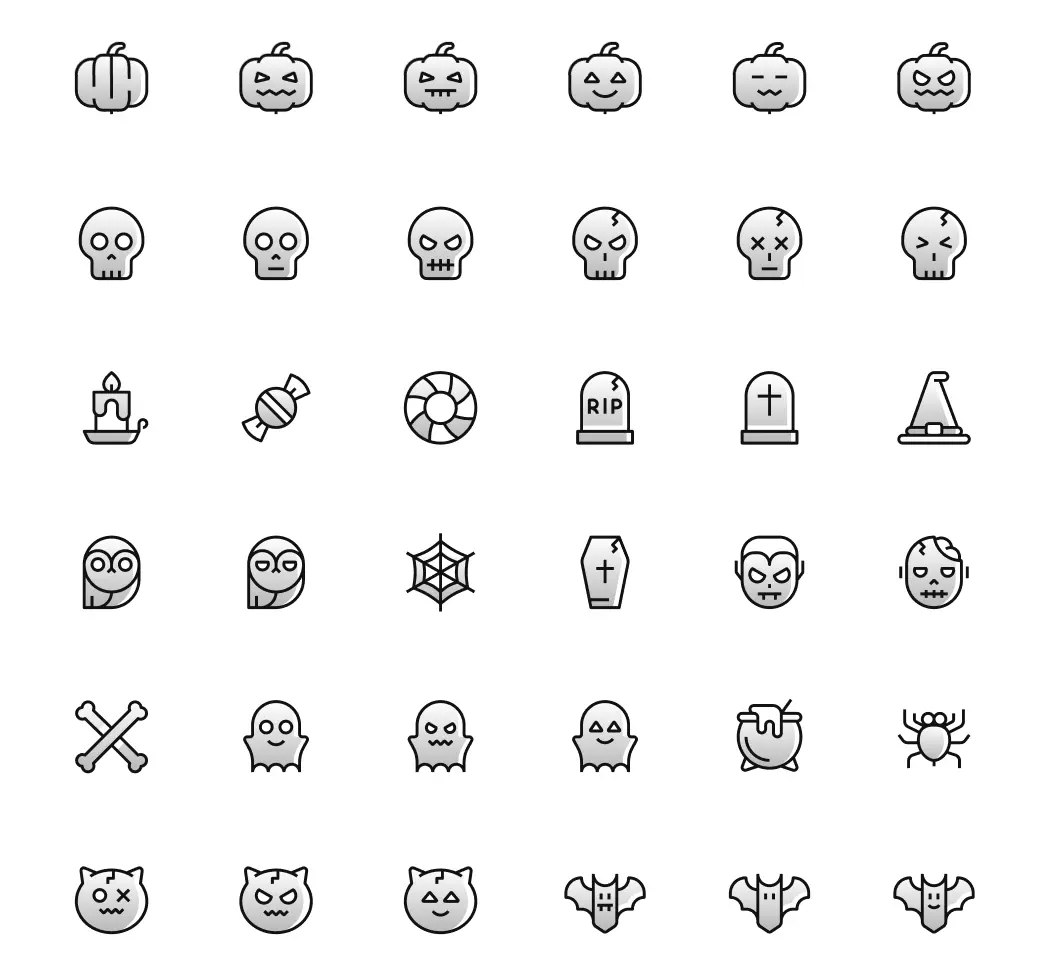 Download Free 36 Funny Halloween Icons Figma - Free Vector Holidays ...