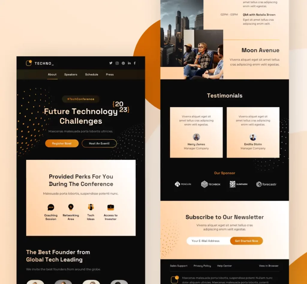 Download Free Tech Conference Email (Newsletter) Template Figma - Free ...