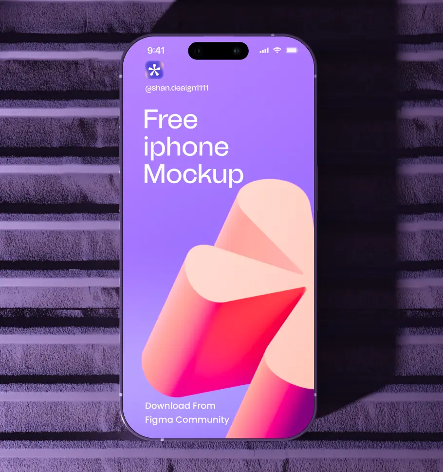 Download Free Editable Figma iPhone 15 Pro Mockup - Free Figma Mockups