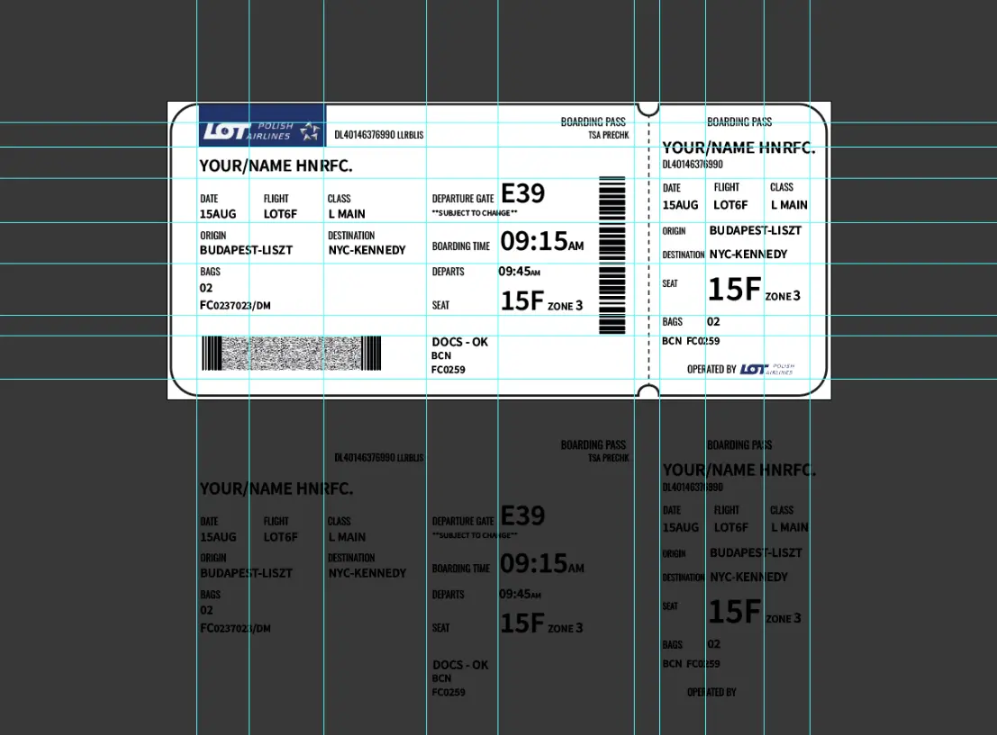Download Free Editable Boarding Pass Vector - Free Vector Misc