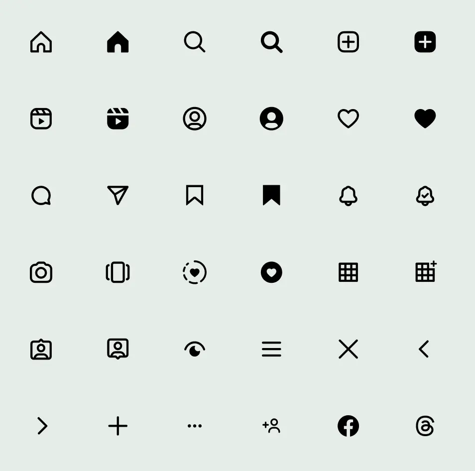Download Free 40+ Accurate Instagram UI Icons for UI/UX Projects