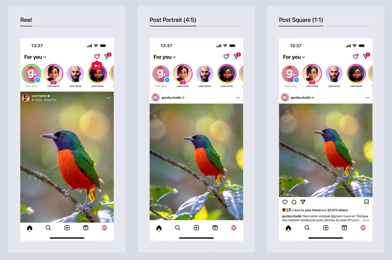 Download Free Pixel-perfect Instagram App UI Kit Figma - Free Figma ...
