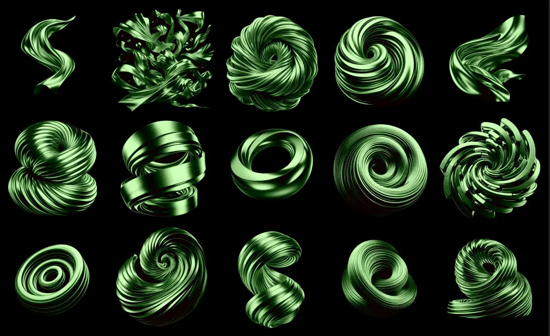 Download Free Abstract Metallic 3D Shapes Pack - Free Figma