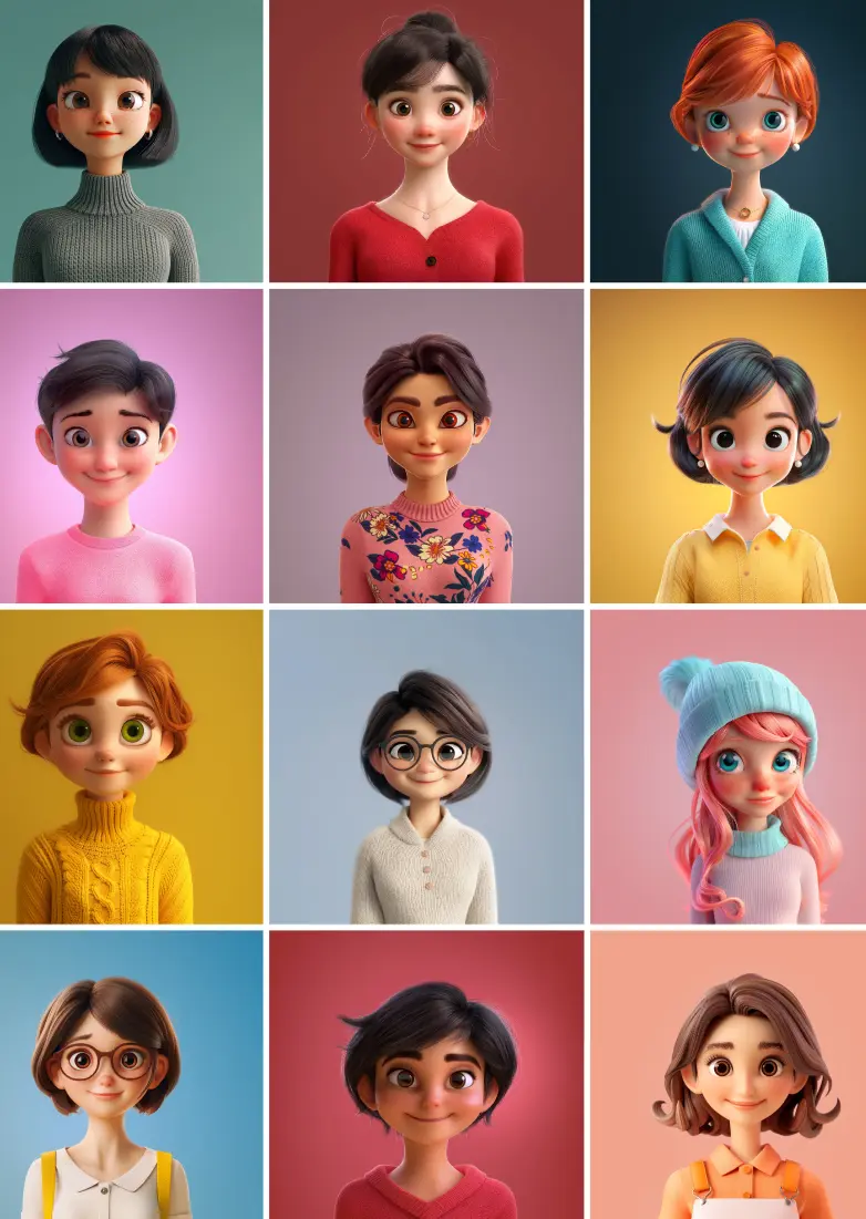 Download Free 40 Pixar-style Avatars Figma - Free Figma