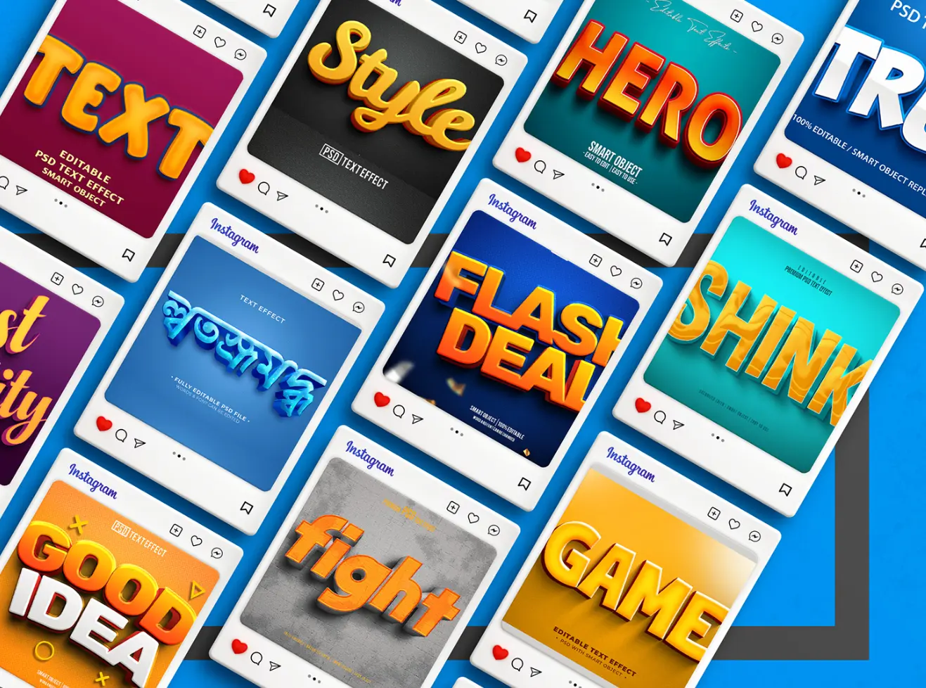 Download Free 24 Editable Premium-quality Text Effects PSD - Free Other PSD