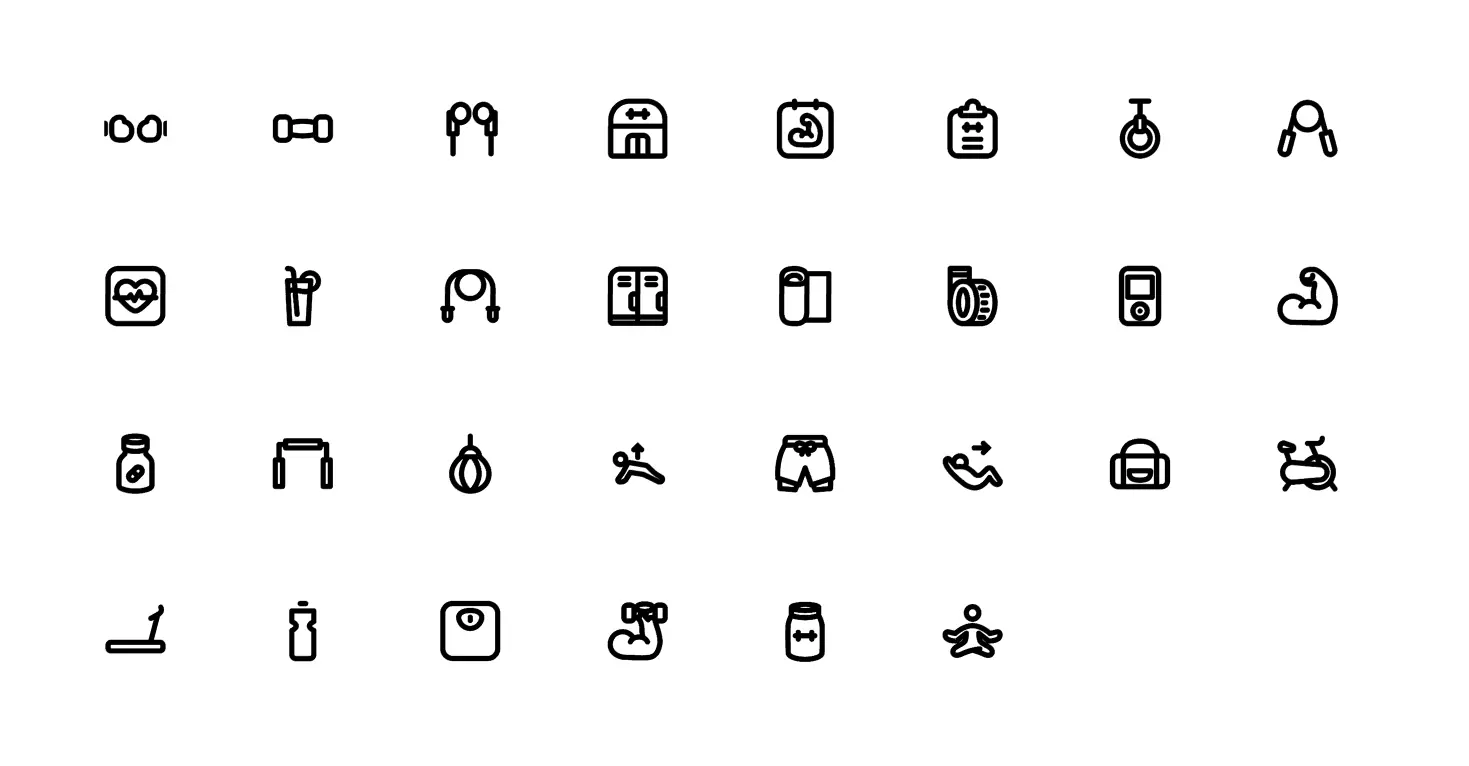 Download Free 30 Pixel-perfect Fitness Icons Figma - Free App Icons