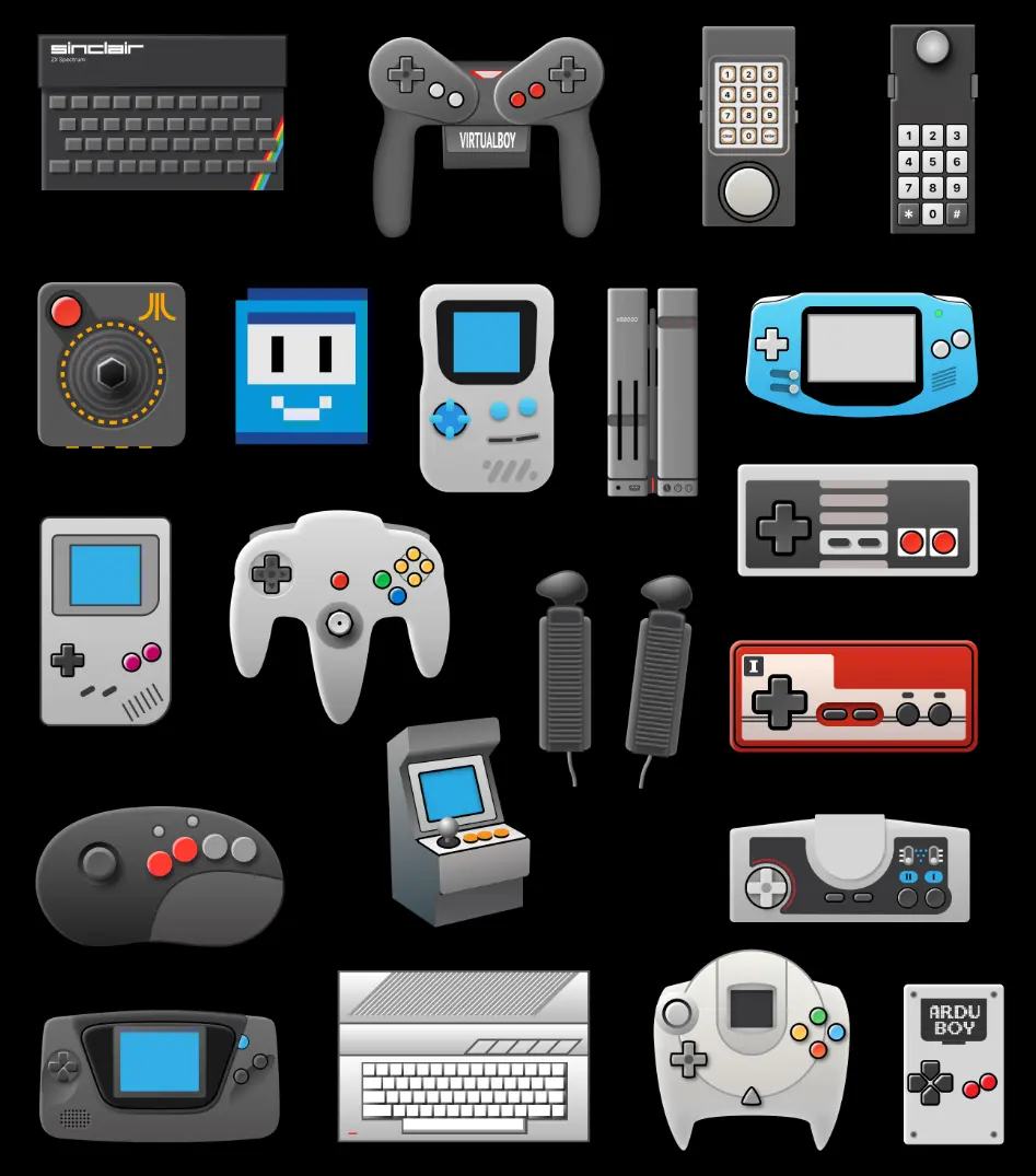 Download Free Retro Gaming Console Icons Pack - Free Misc Icons