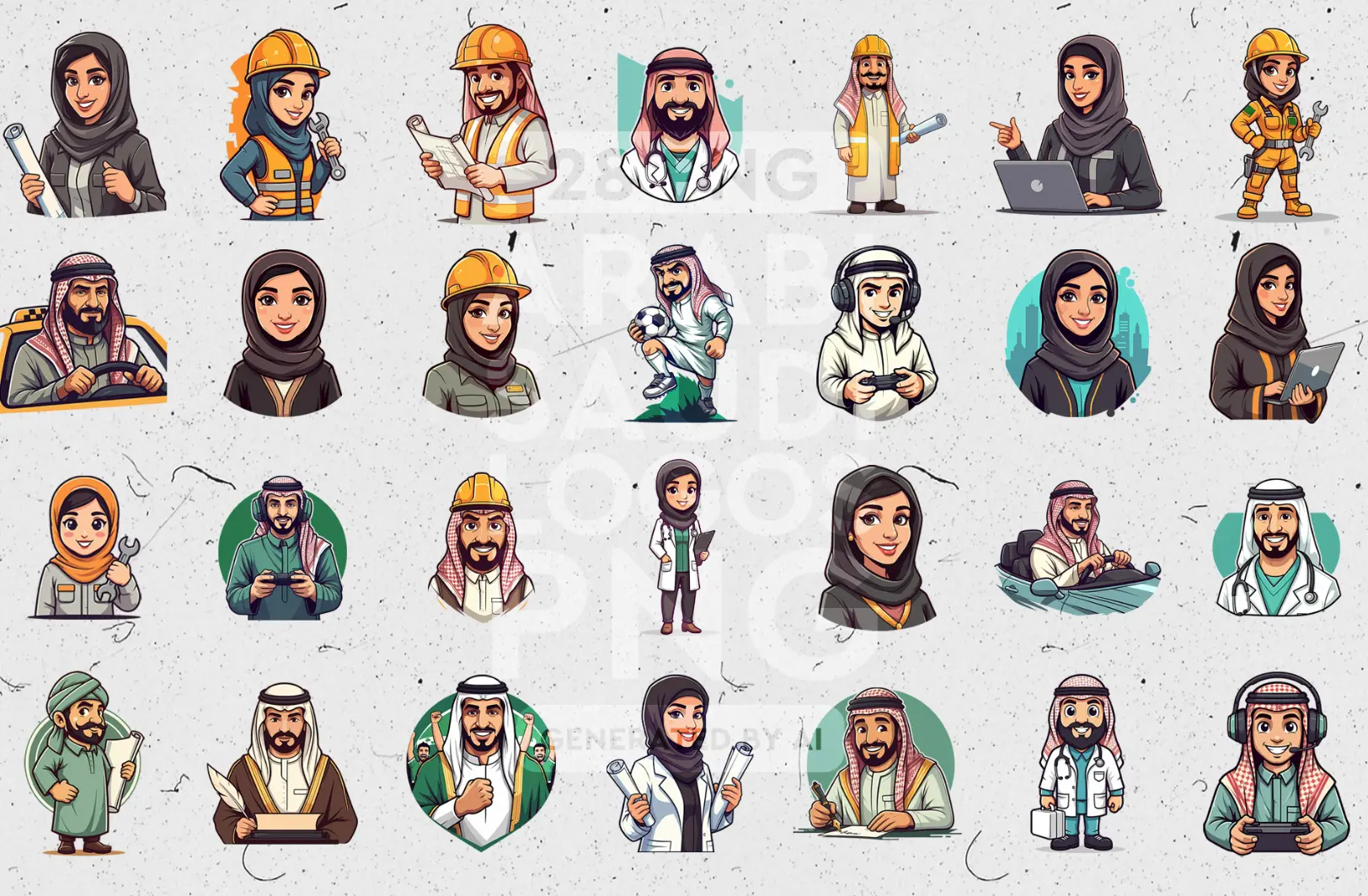 Download Free 28 Saudi Cartoon Characters in PNG - Free Misc Icons