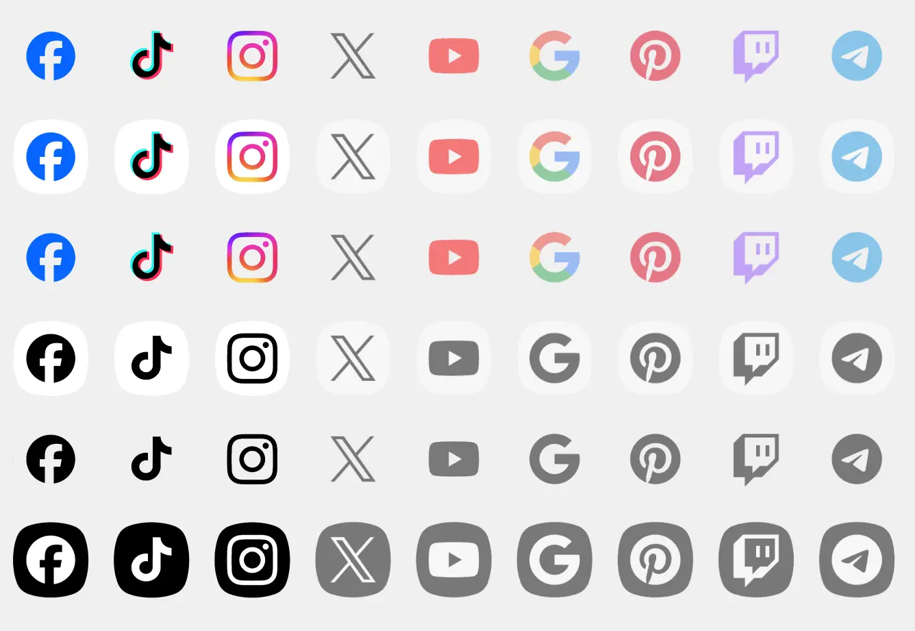 140+ Free Social Media Icons Pack: 7 Styles, Vector