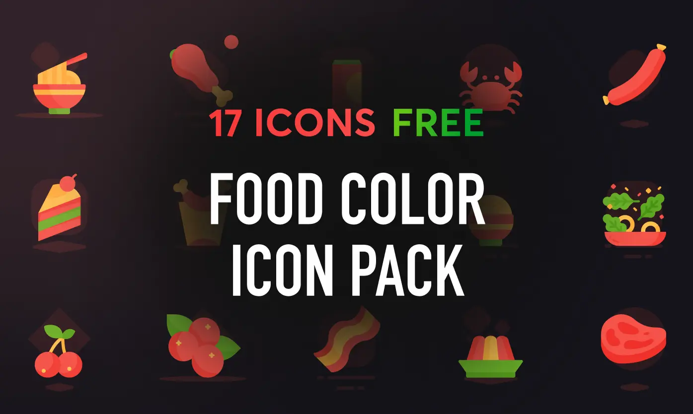 Download Free Flat Colorful Food Icons Pack - Free Figma, Food Icons