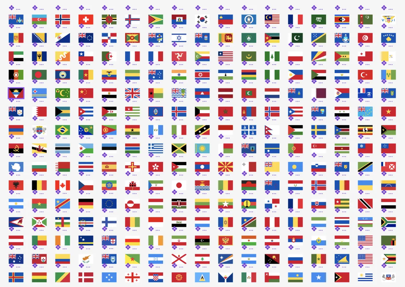 Download Free Round and Rectangular National Flag Icon set