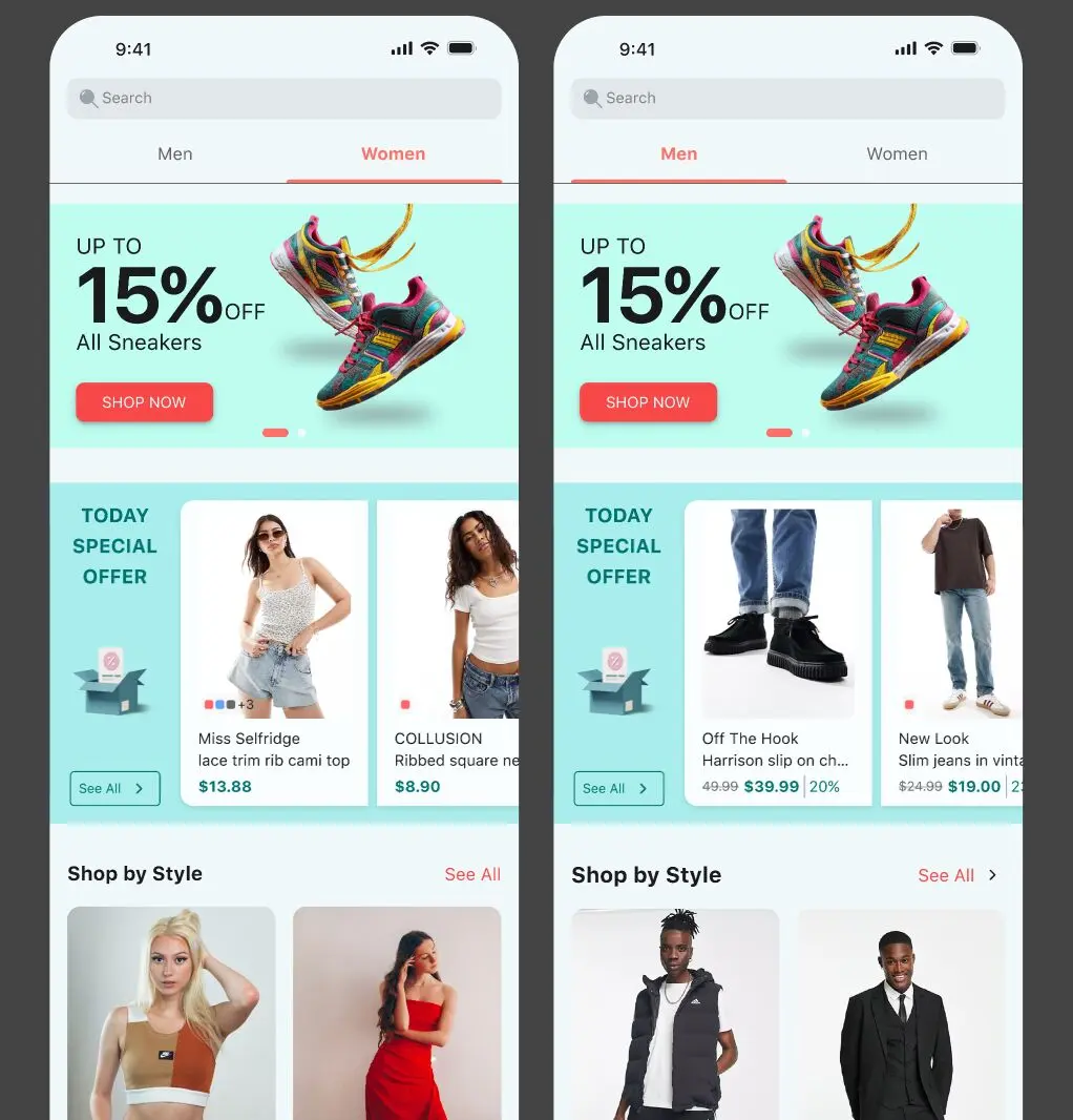 Download Free Modern iOS Clothing App UI Kit