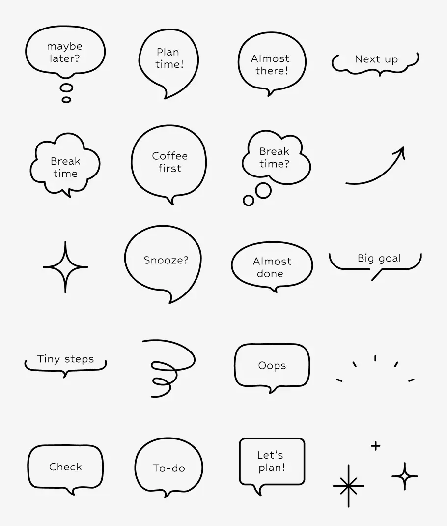 Download Free Handdrawn Speech Bubbles Pack Figma