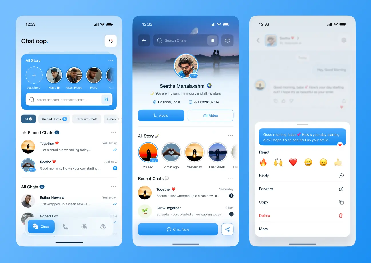 Download Free Modern Mobile Chat App UI Kit for Figma