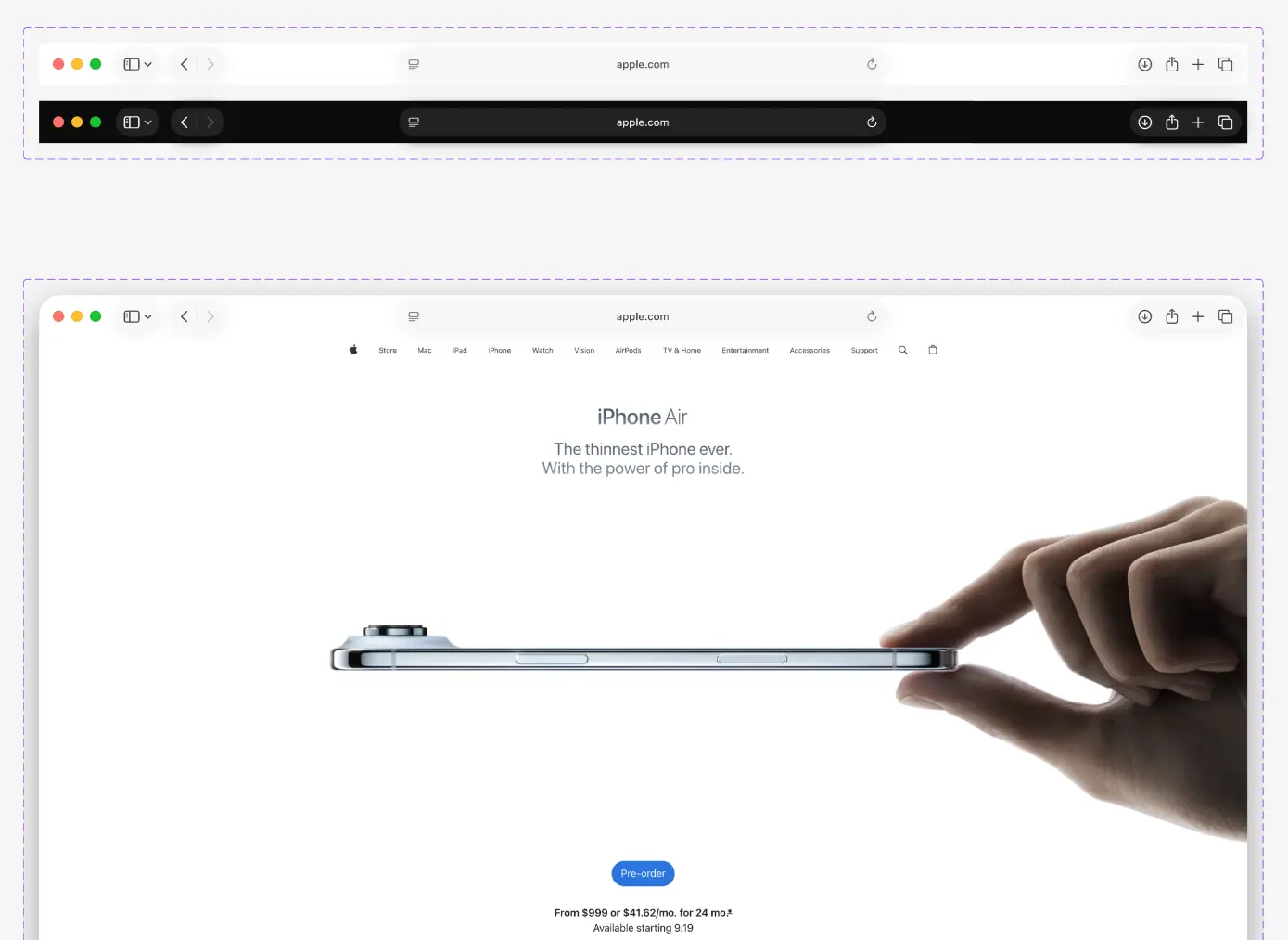 Download Free Safari Browser Mockup for macOS 26 Tahoe - Free Figma Mockups