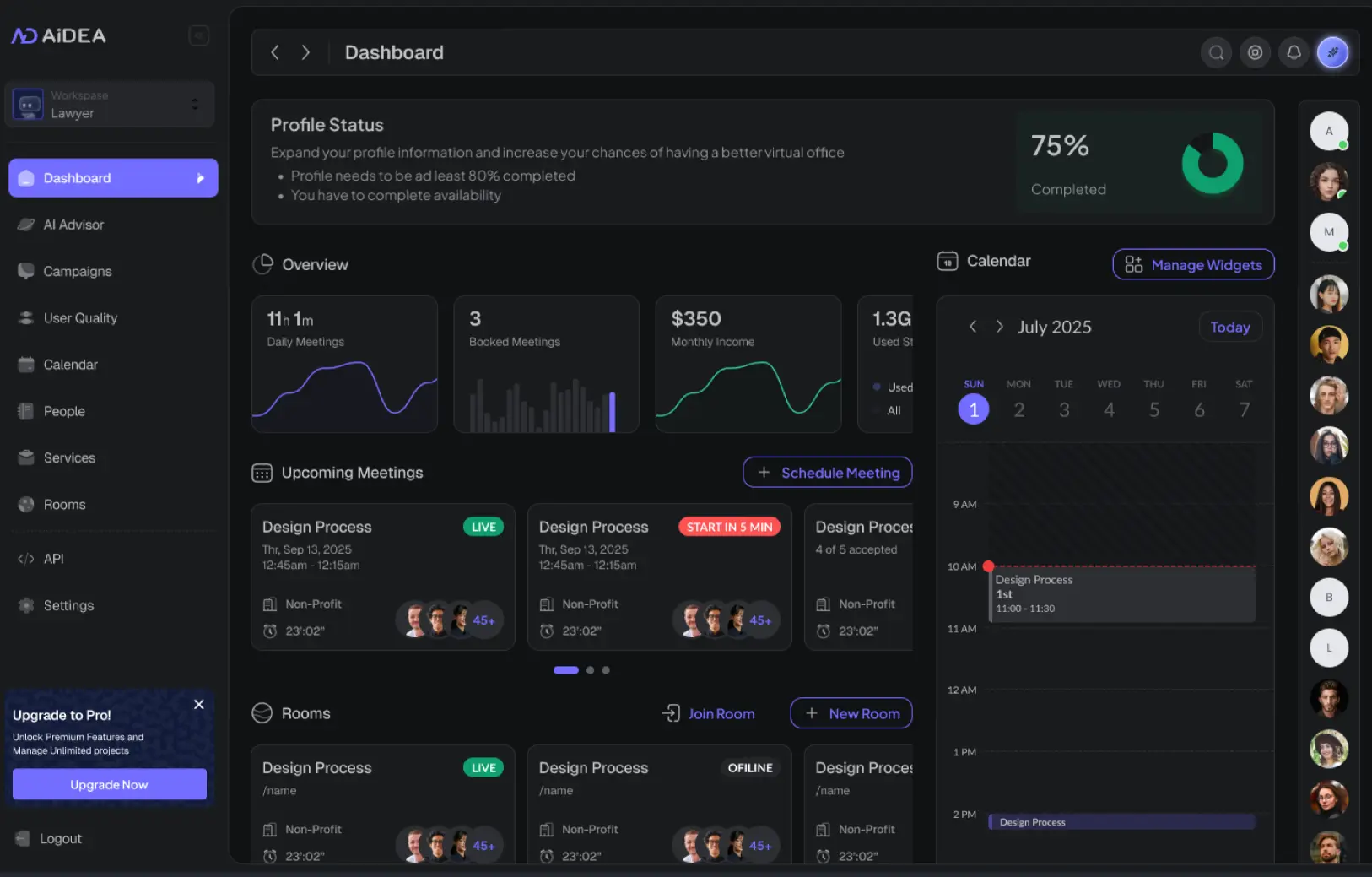 Download AiDEA: Free SaaS Dashboard UI Kit for Figma