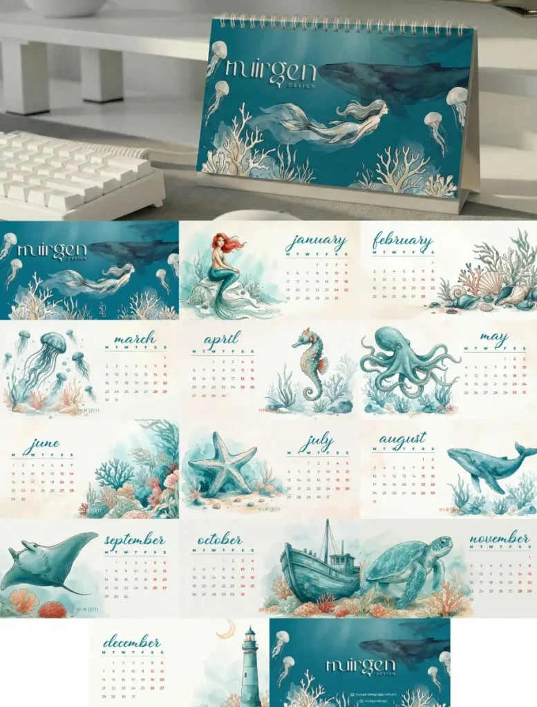 Download Free Vintage 2026 Calendar Design (PDF) - Free Vector Misc