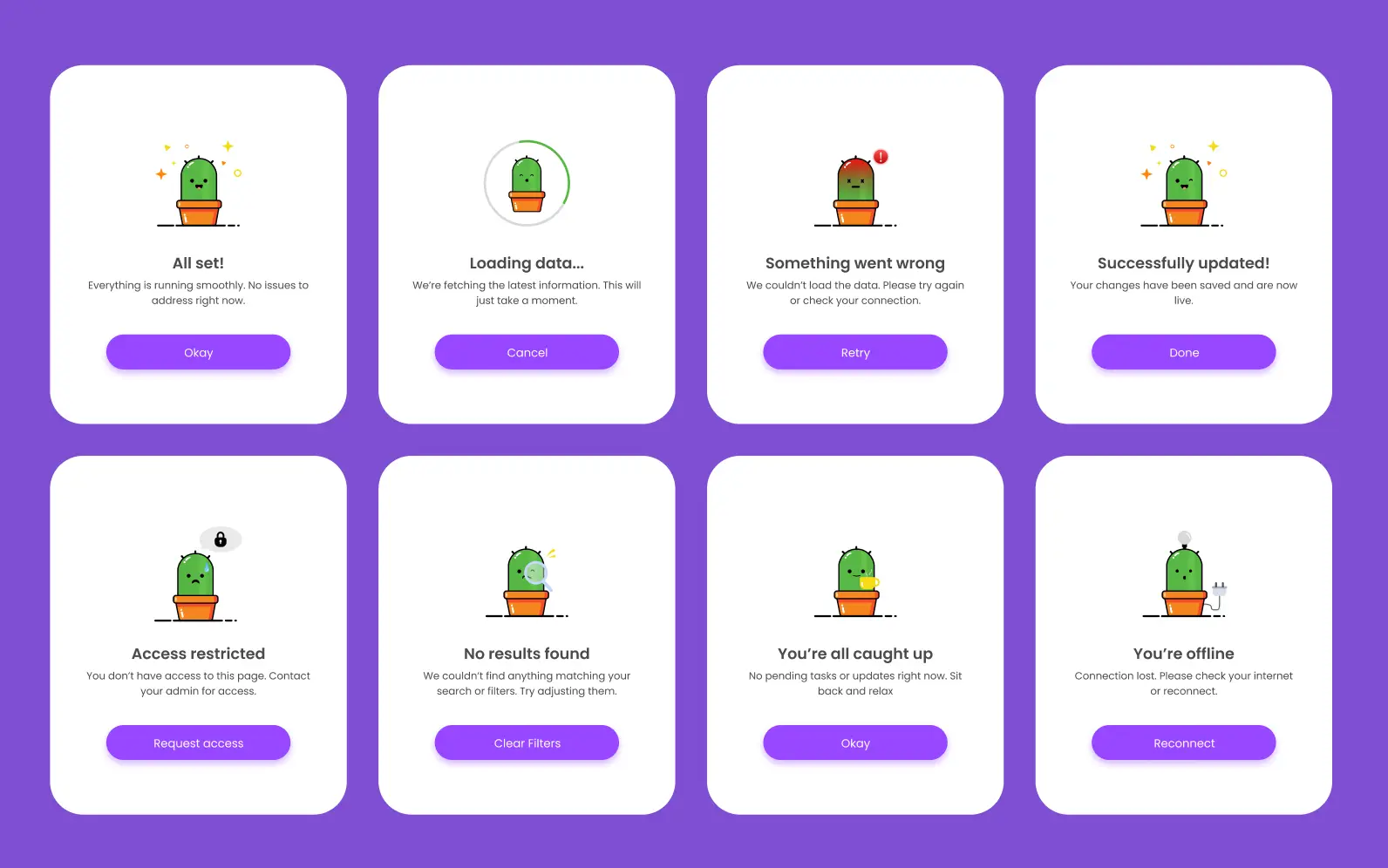 Download 8 Free System States Illustrations Figma
